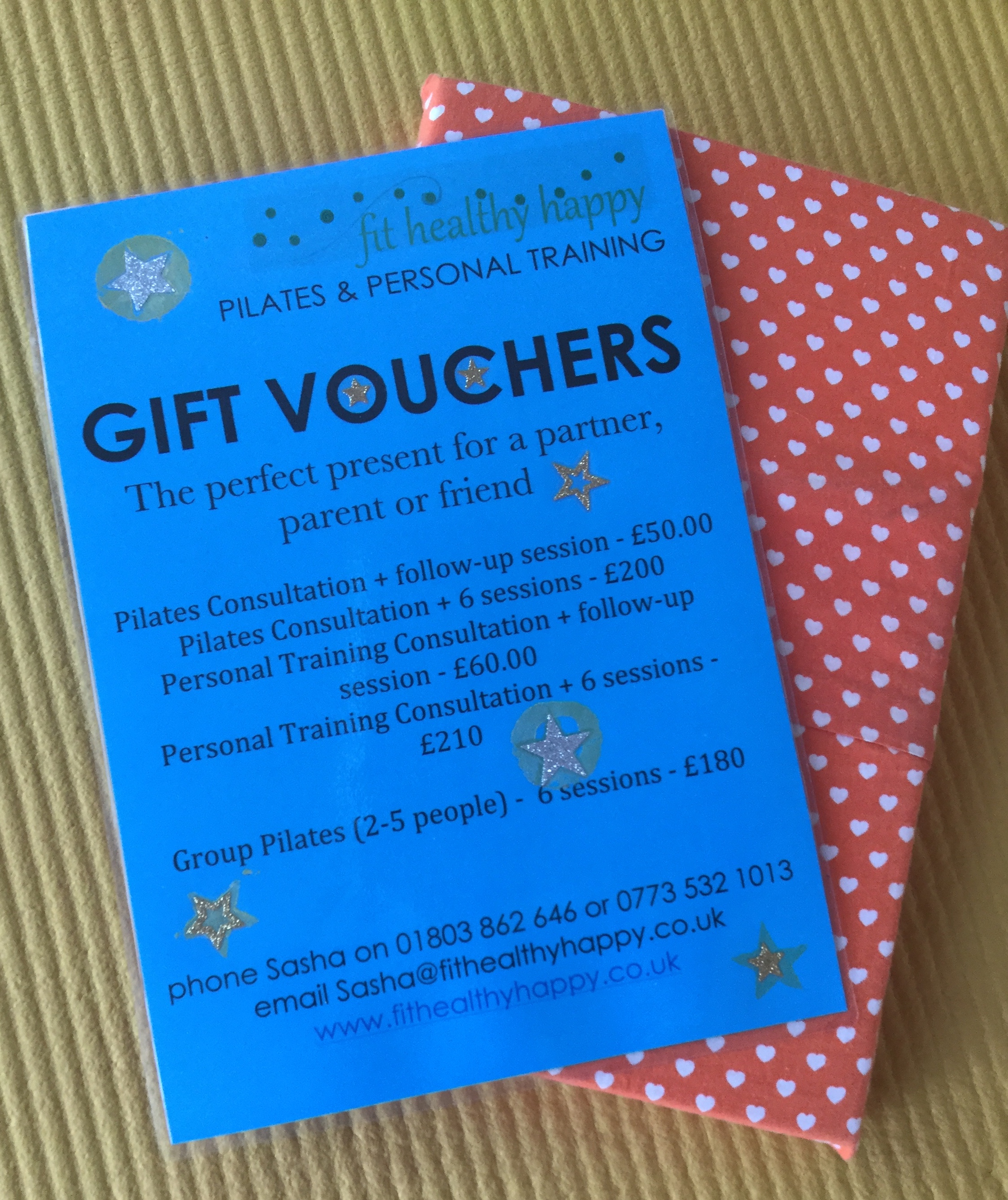 Pilates and Personal Training Gift Vouchers - Fit Healthy Happy